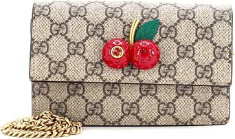 Amazon.com: Gucci, Pre-Loved Cherries Wallet on Chain GG Coated Canvas ...