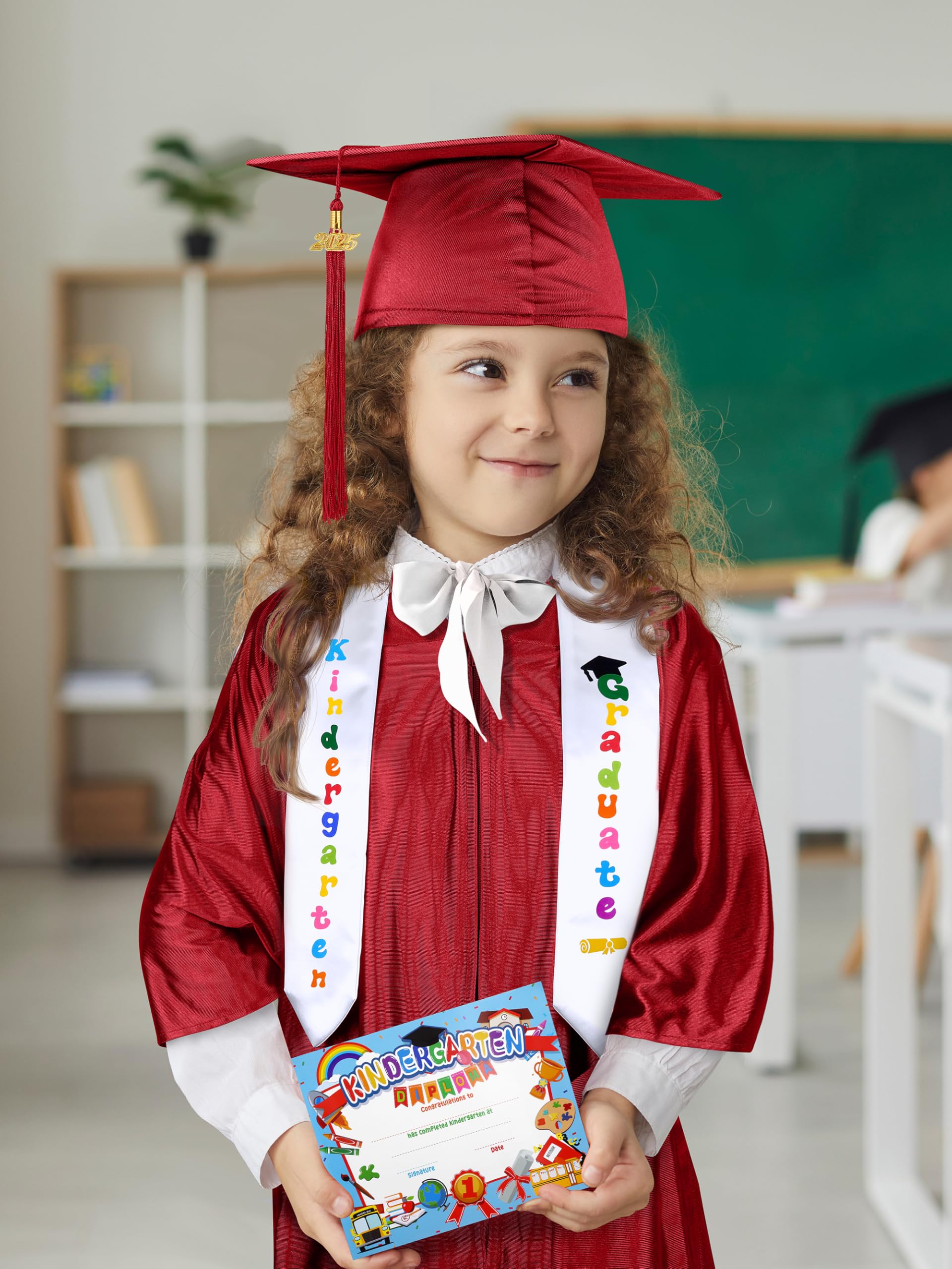 Snapklik.com : SOMSOC 7 Pack Kids Graduation Cap And Gown Tassel Stole