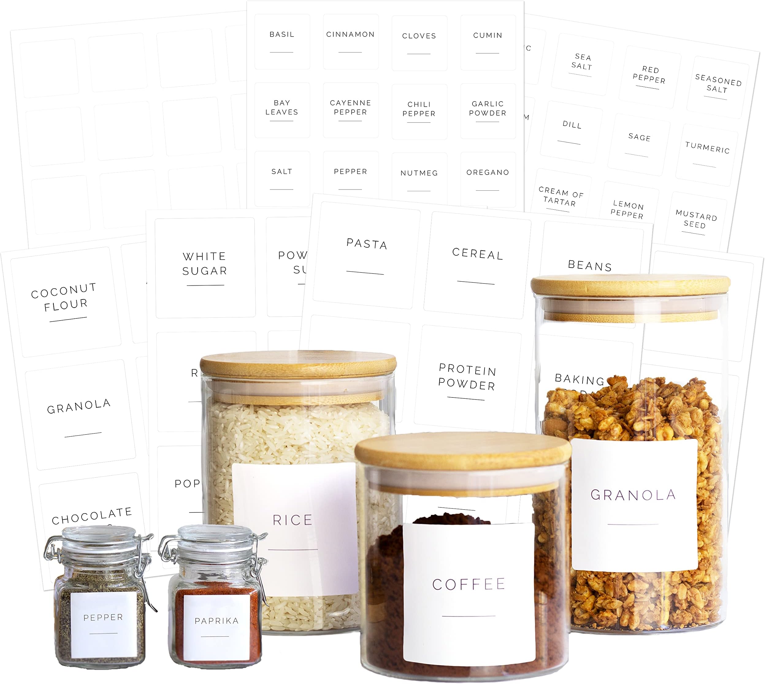 Amazon.com: Brave November Kitchen Pantry Labels for Containers & Spice ...