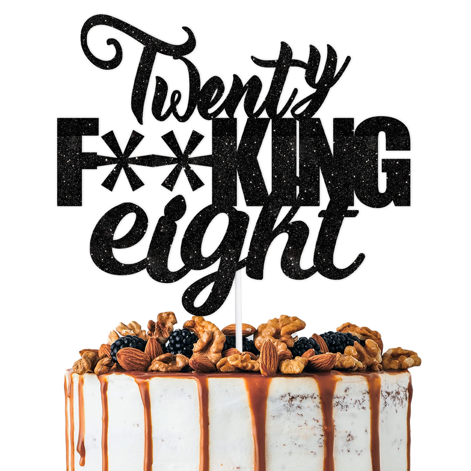 Amazon.com: Twenty Fu**ing Eight Cake Topper Party Funny Happy 28th ...