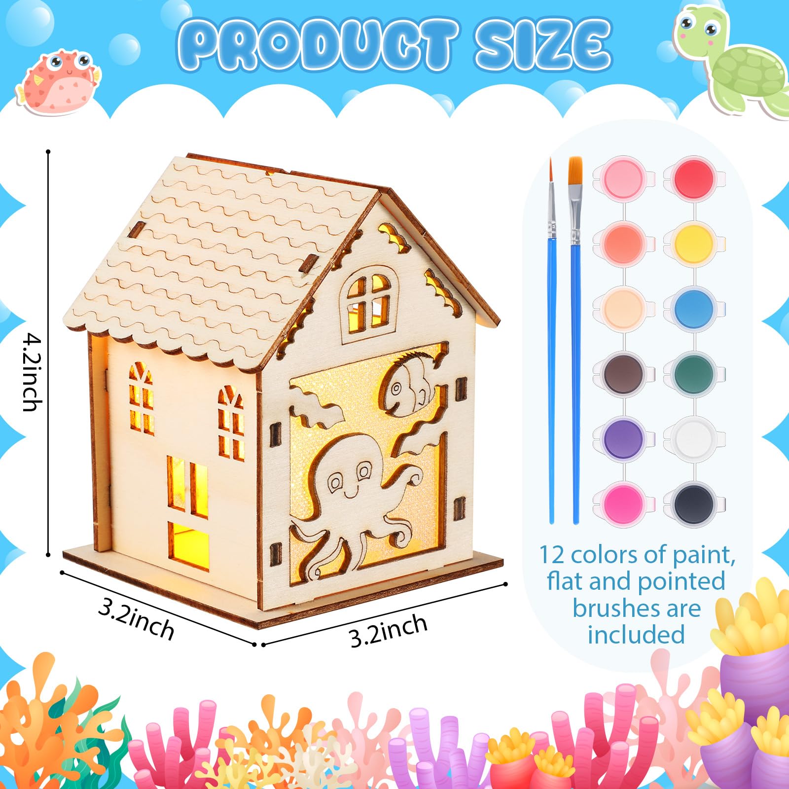 Snapklik.com : Soaoo 18 Pcs Wood Crafts For Kids Summer Wood Houses ...