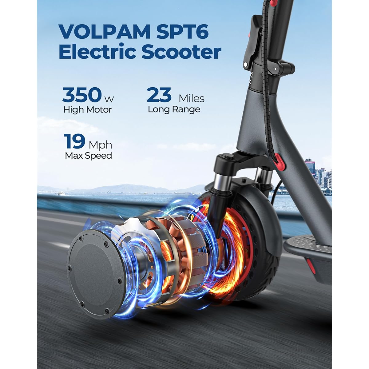 $37/mo - Finance VOLPAM Electric Scooter, 350W/500W Powerful Motor, 8.5 ...