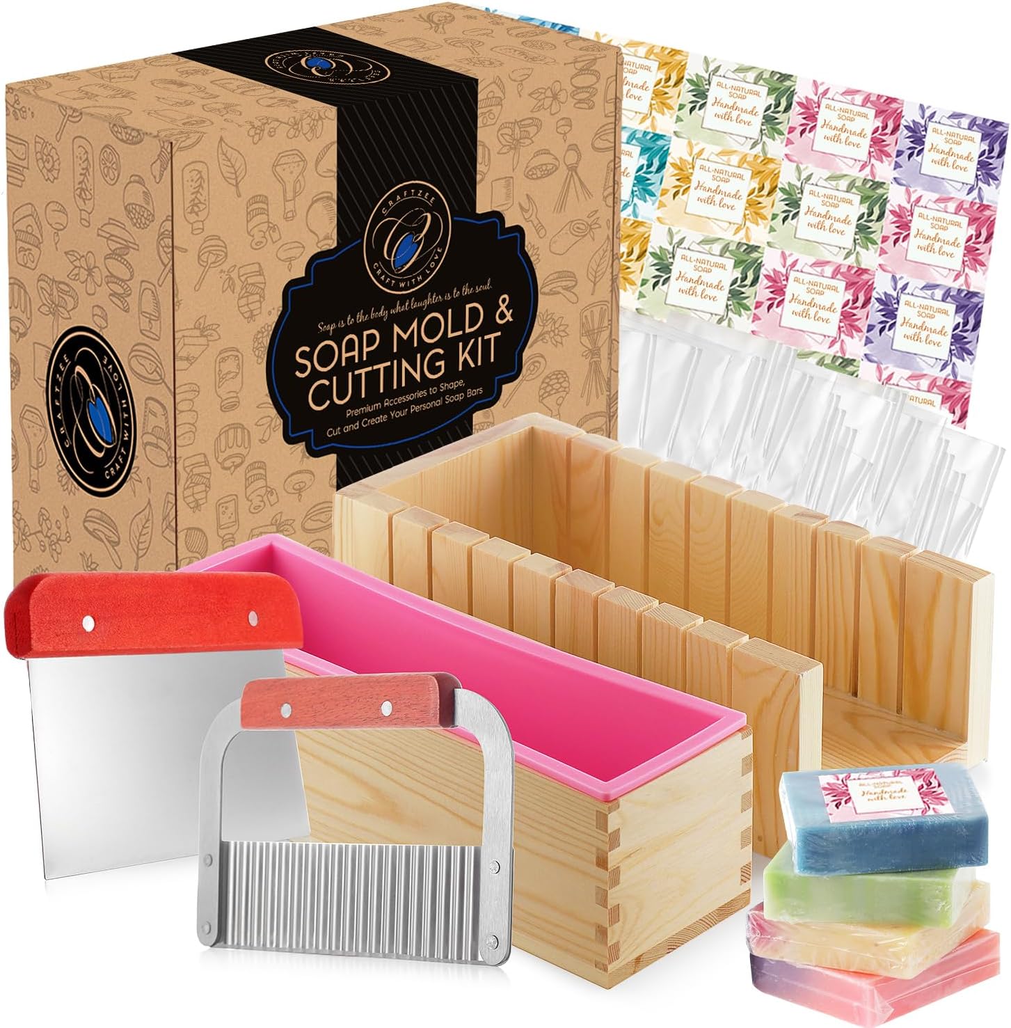 Amazon.com: VEVOR Soap Making Kit, Bamboo Cutting Box and Inner Box ...