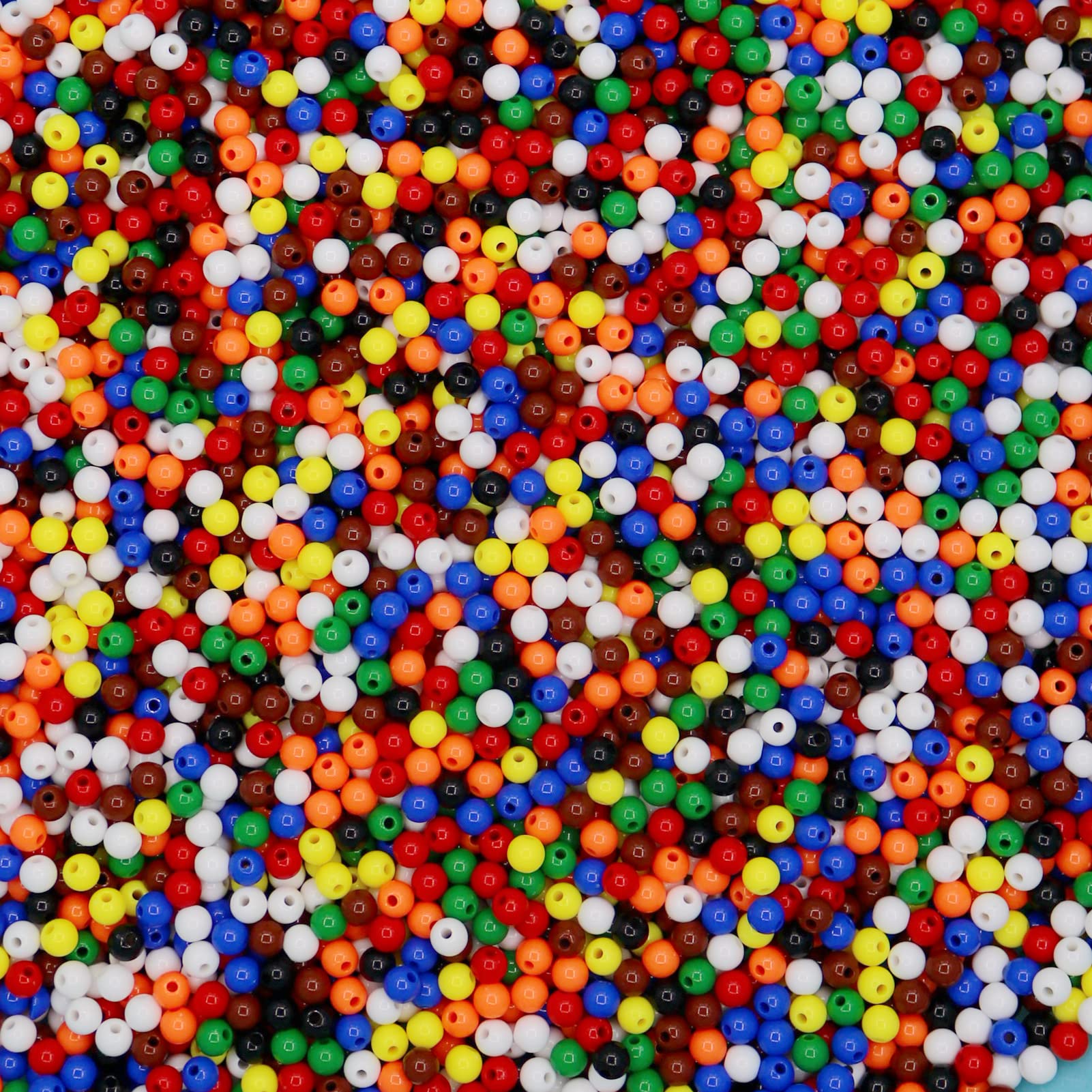 Amazon.com: 600 Pieces Acrylic Beads with 1.5mm Hole, Multicolor Mix ...