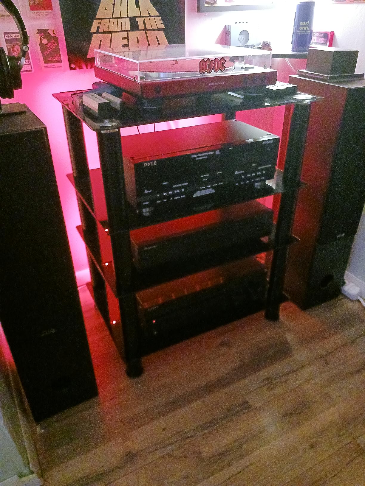 Amazon.com: TAVR Furniture 4-Tiers Media Compontent TV Stand Audio ...