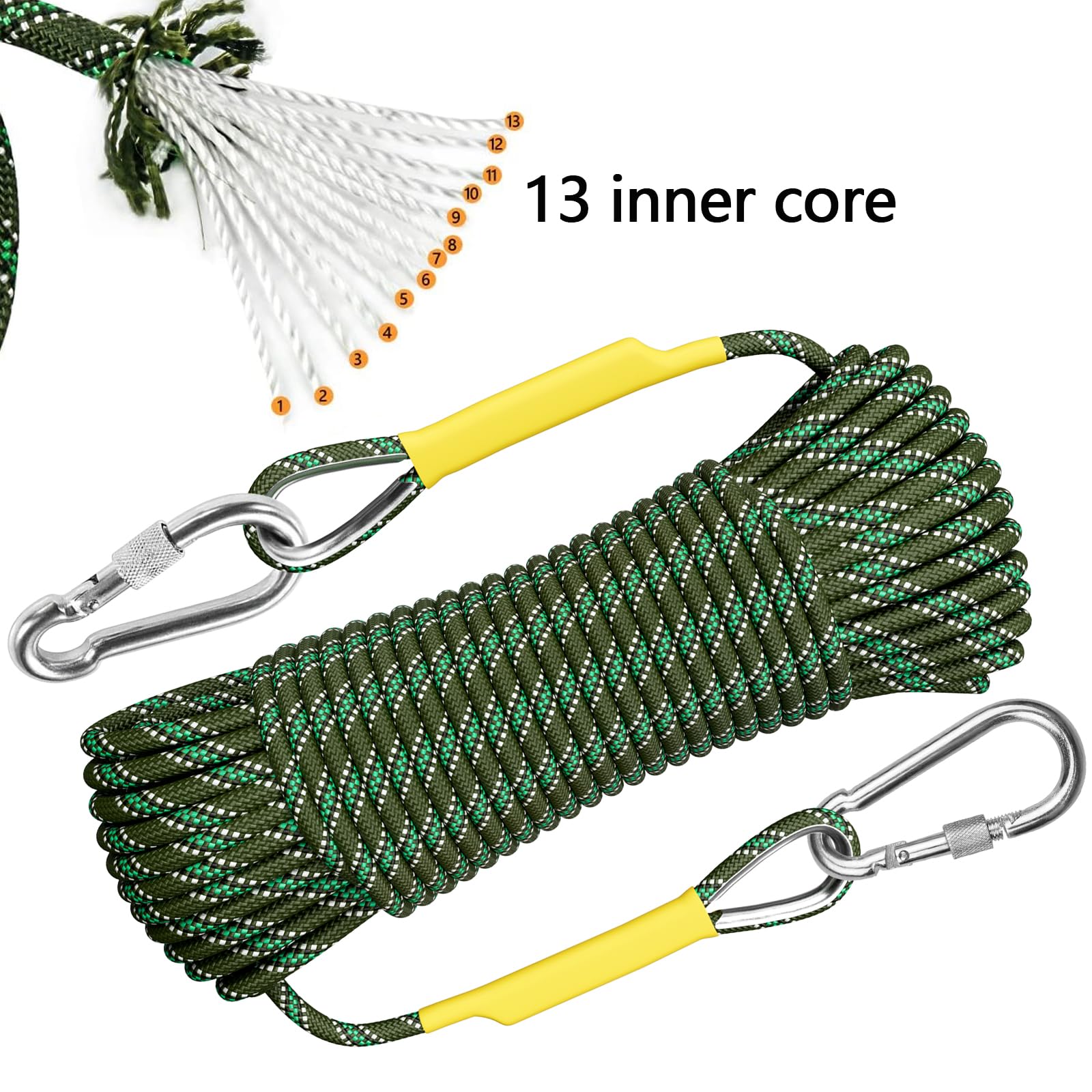 Snapklik.com : X XBEN Outdoor Climbing Rope, 8MM Diameter Static Rock ...