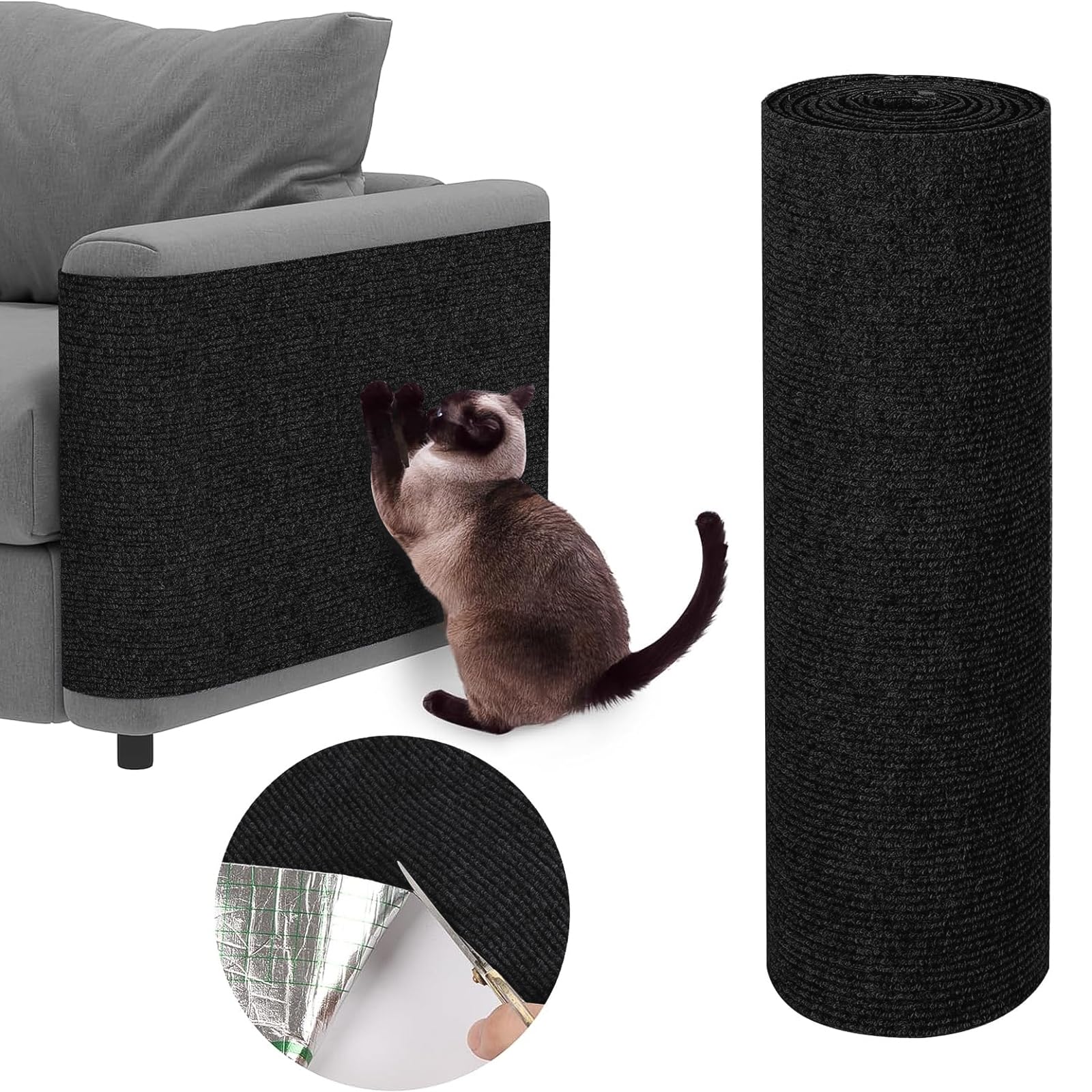 Pipihome Tapis Griffoir Chat, Protection Canape Chat Anti Griffe 40×200 ...
