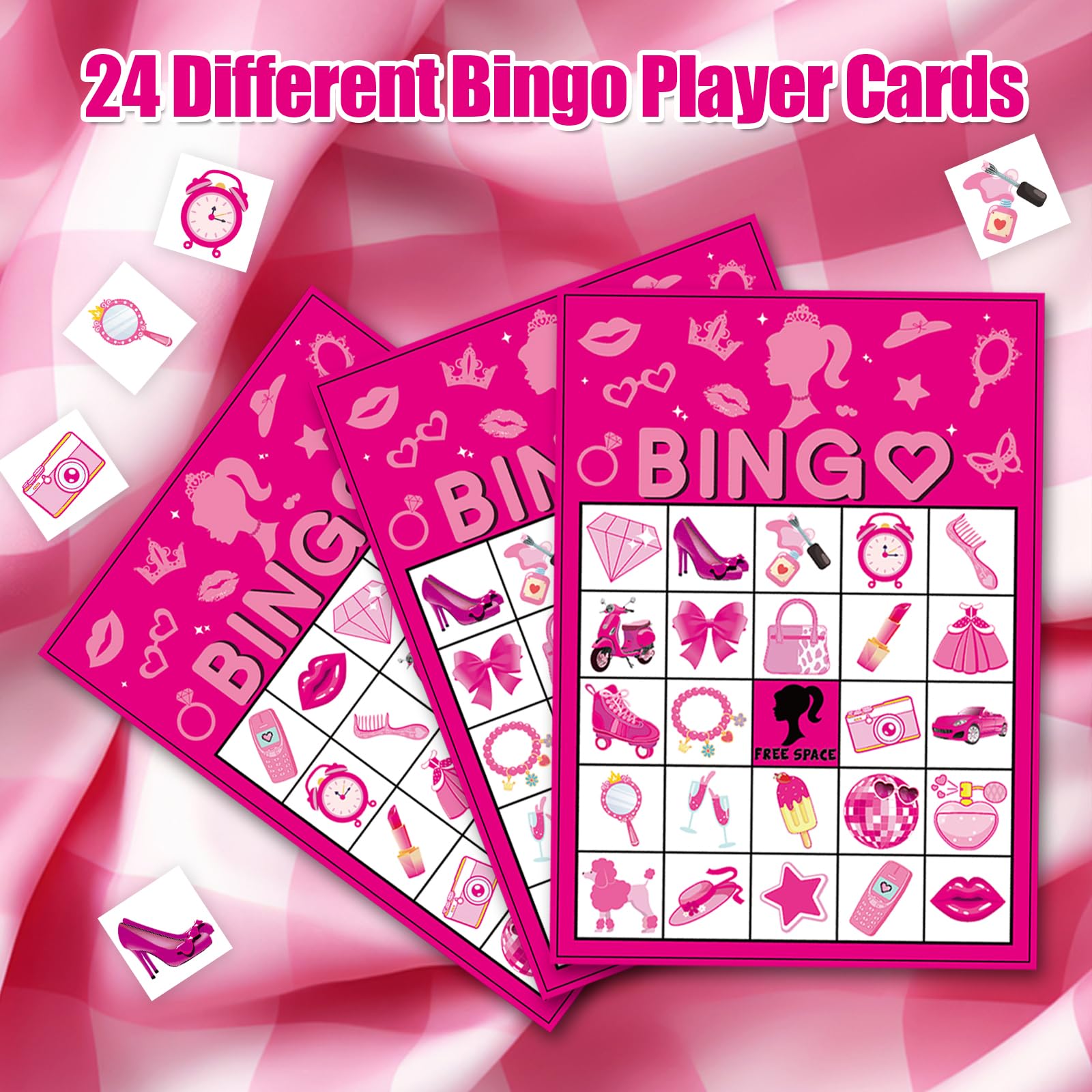 Snapklik.com : Pink Party Bingo Games Hot Pink Birthday Party Games For ...