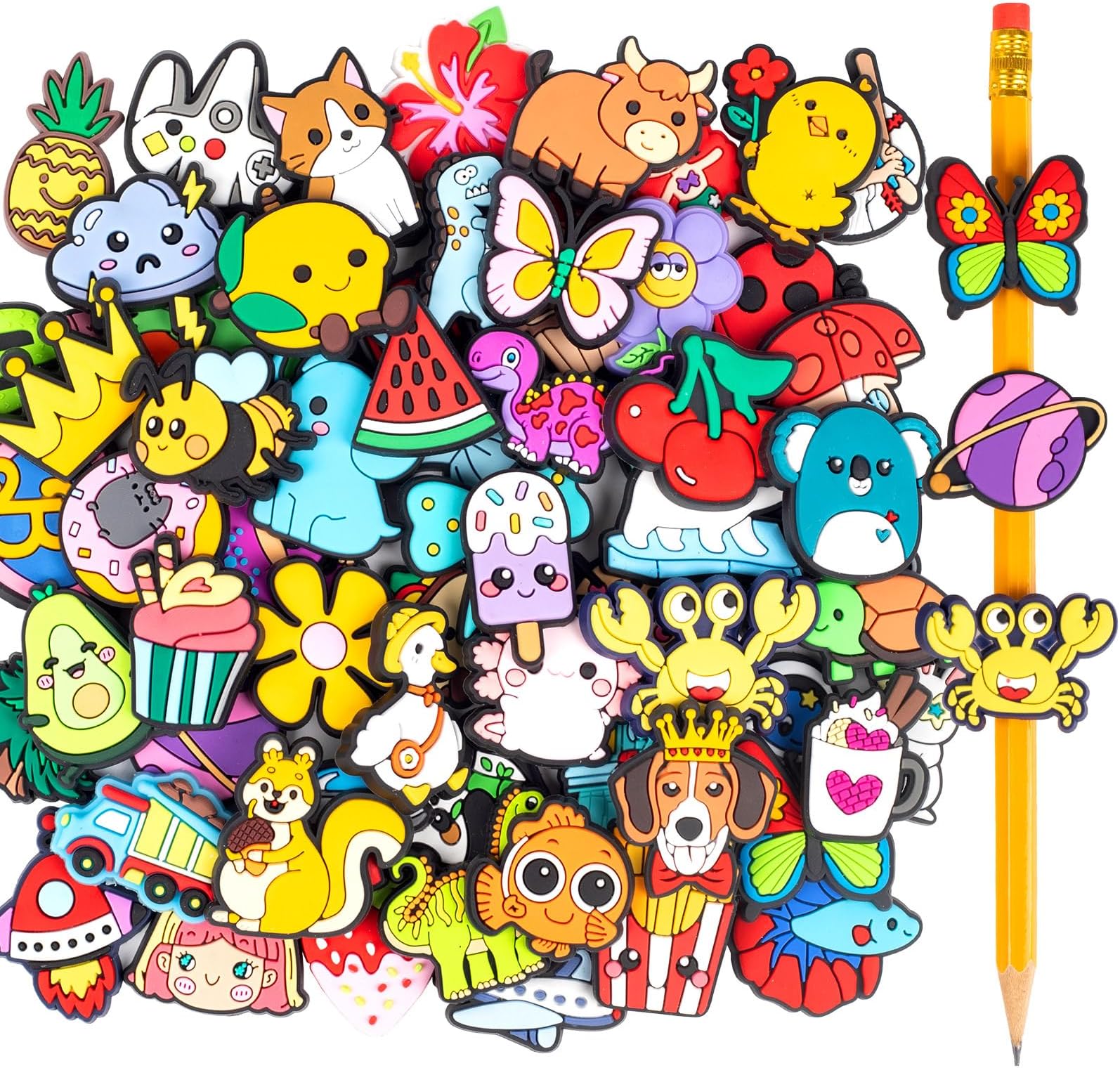 Amazon.com : Fsnjcz 65Pcs Pencil Toppers Decoations,Random Bulk Cute ...