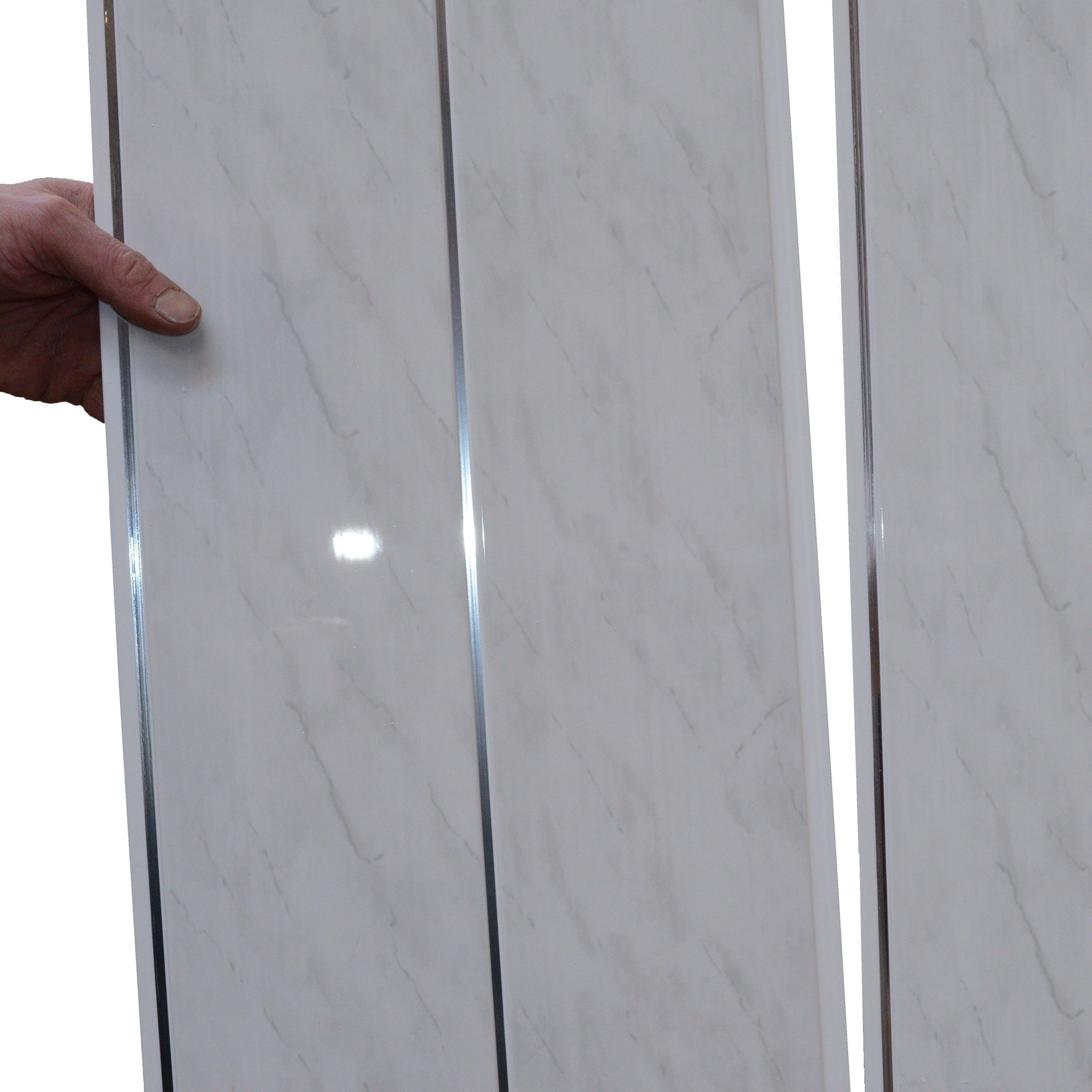 Buy Claddtech Bathroom wall panels splashbacks Light grey marble with ...