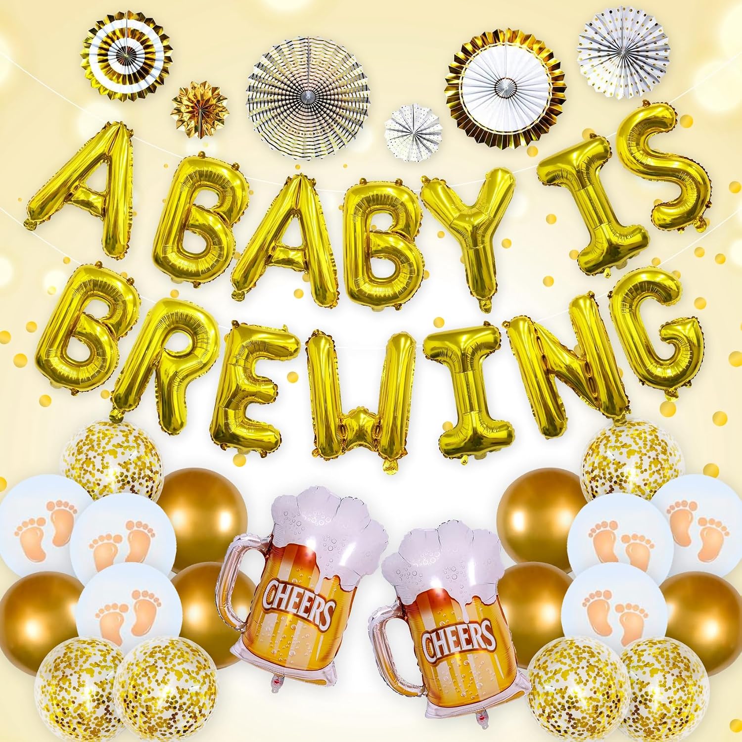 Amazon.com: A Baby Is Brewing Baby Shower Decorations Diaper Party ...