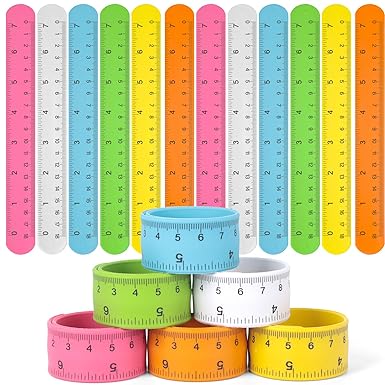 Amazon.com: LovesTown 12PCS Ruler Slap Bracelets, Colorful Silicone ...