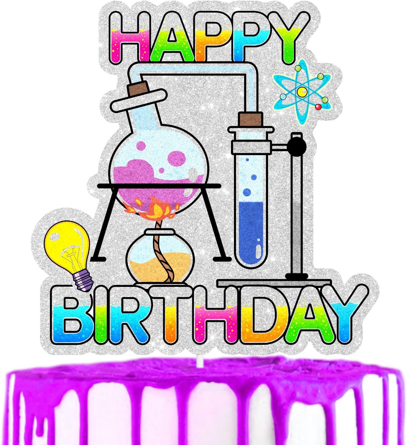Amazon.com: Mad Scientist Cake Topper Happy Birthday Experiment ...