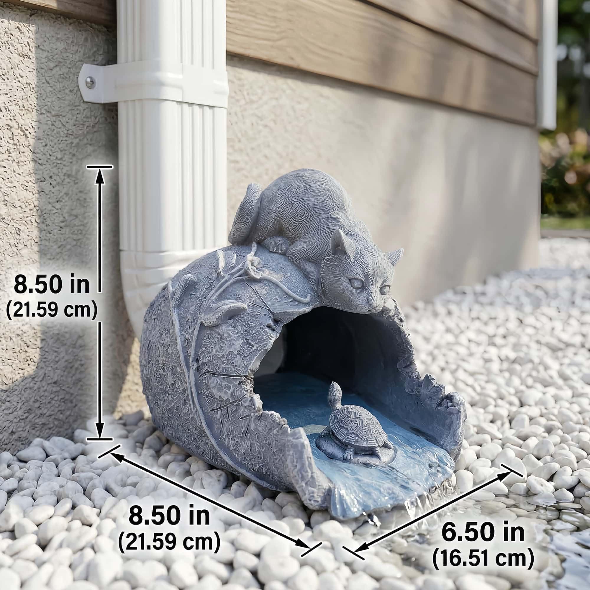 Snapklik.com : Real Cat Sculpture Gutter Downspout Extender, Eco ...