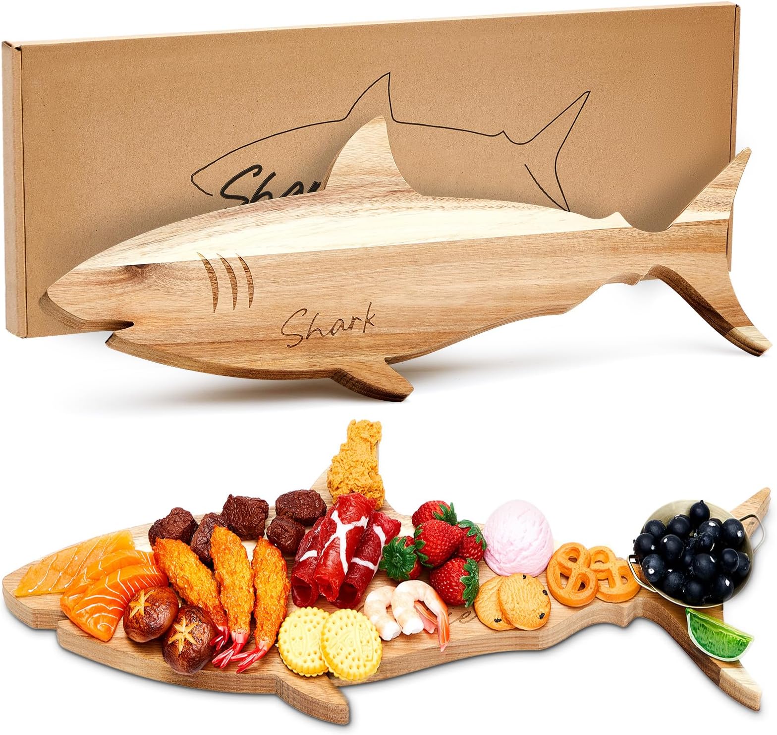 Amazon.com: Maxcheck Shark Charcuterie Board for Cutting Serving Cheese ...