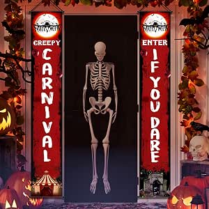Amazon.com: 2 Pieces Evil Circus Banner Halloween Carnival Party ...