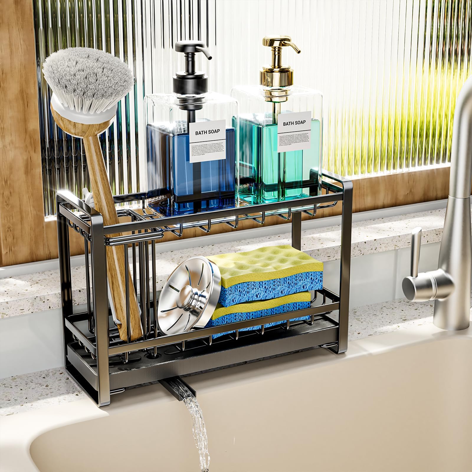 Amazon.com - Zaspaver Multifunctional Kitchen Sink Caddy with High ...