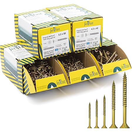 Connex Universalschrauben-Sortiment 480-teilig - Diverse Größen in Stapelbox - Senkkopf - TX ...