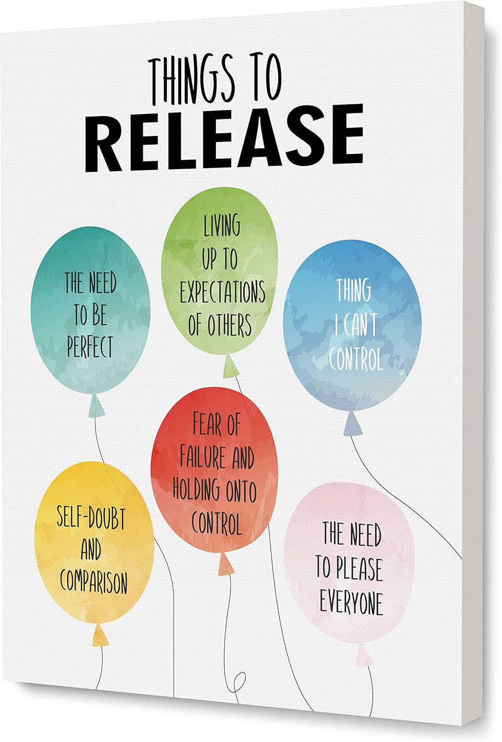 Amazon.com: Framed Canvas Wall Art, Things to Release Mental Health ...