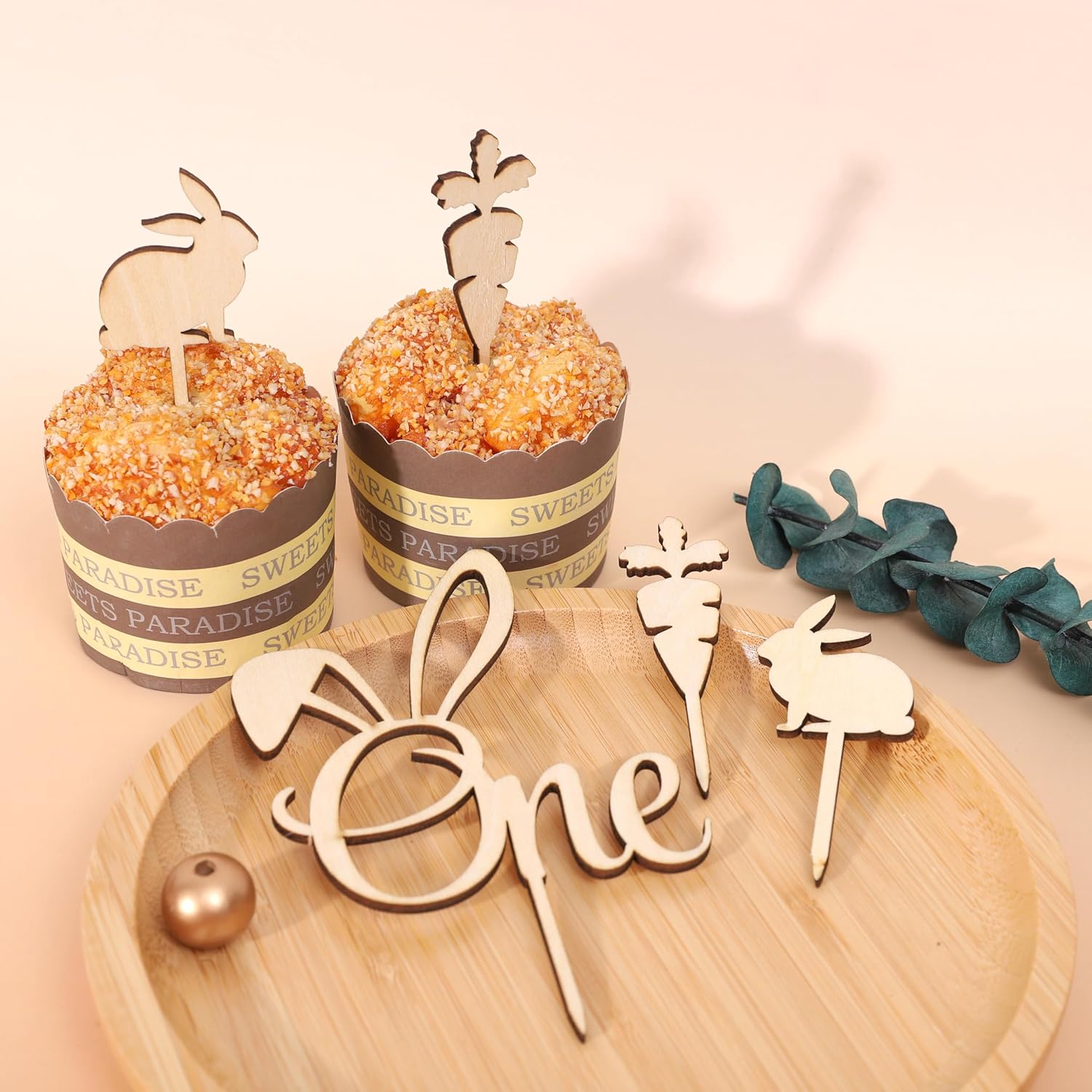 Amazon.com: VAVAYAO Bunny One Cake Topper - First Birthday Cake Topper ...