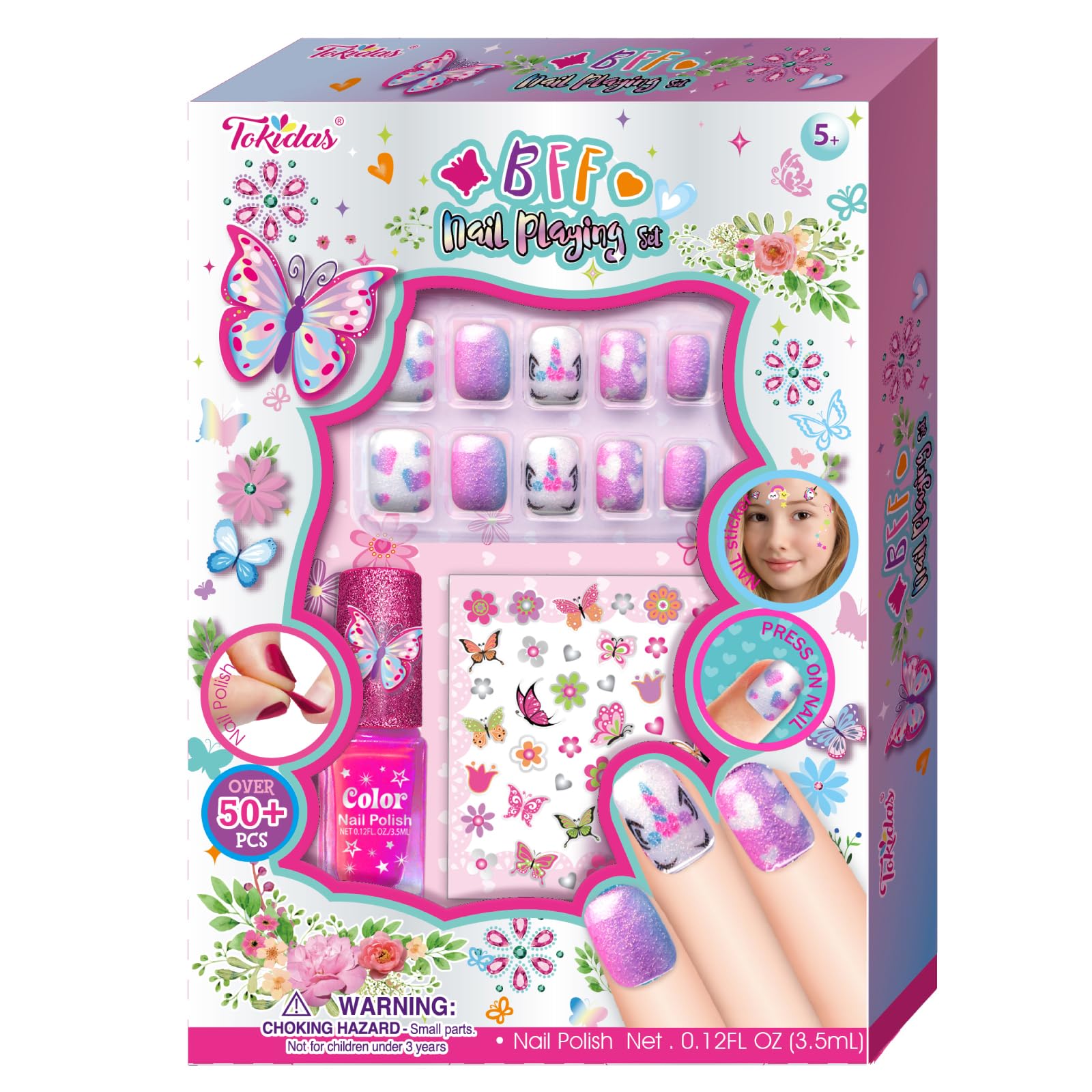 Amazon.com: Tokidas BFF Nail Playing Set Press On Nails Scented Nail ...