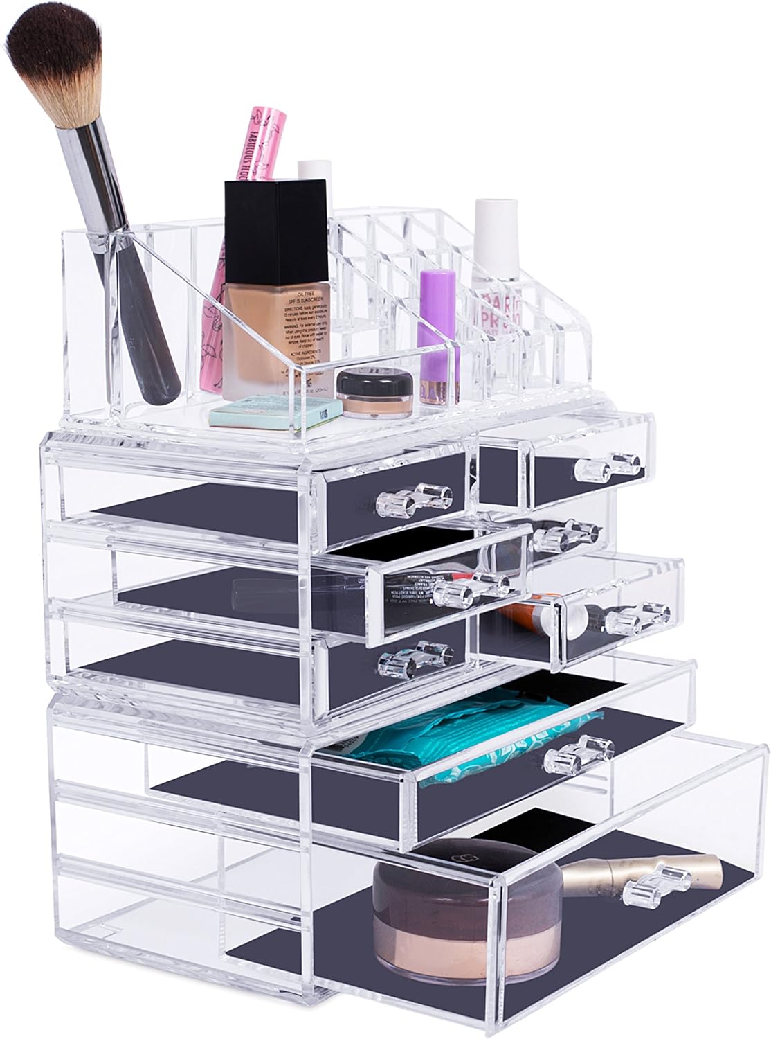 Amazon.com: Internet's Best Acrylic Cosmetic Makeup Organizer - 3 Piece ...