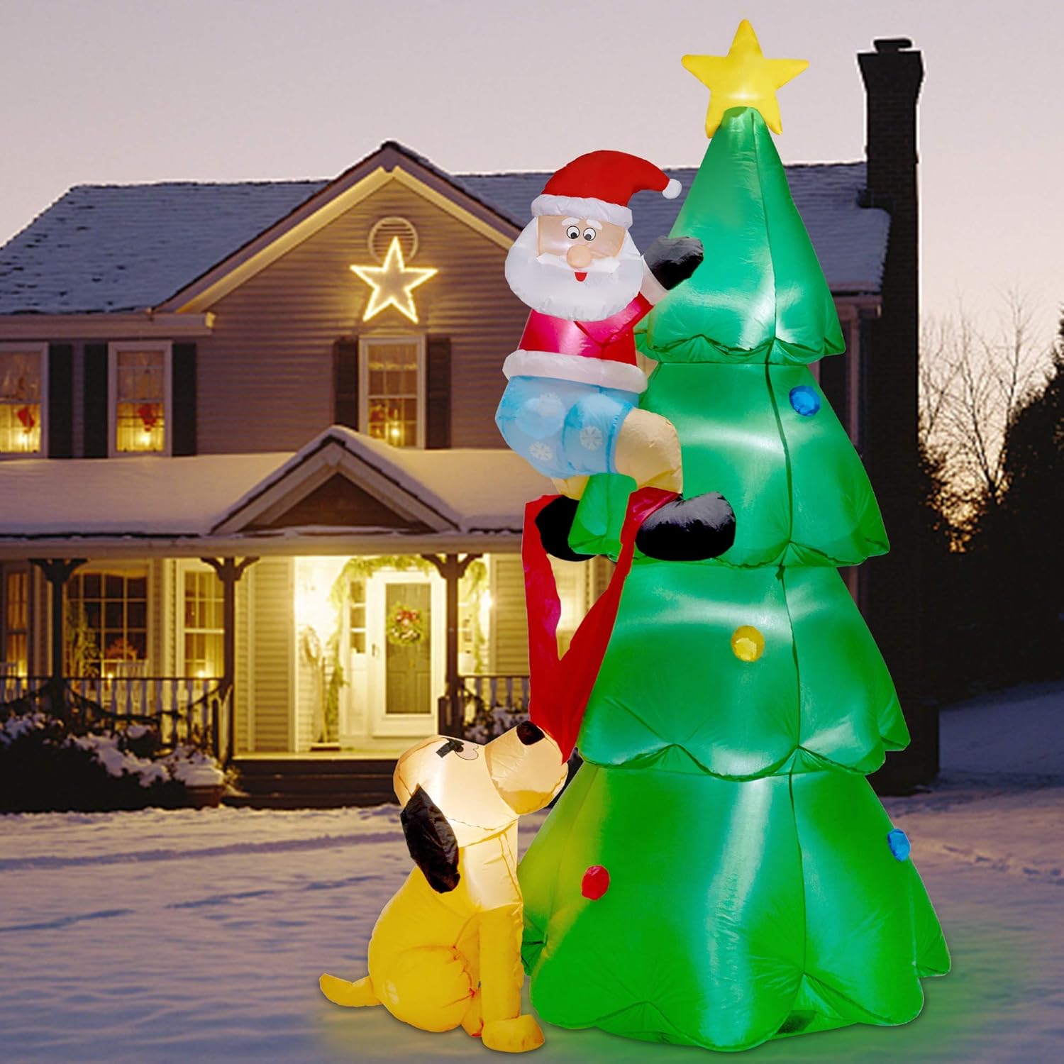 Amazon.com: Twinkle Star 7FT Inflatables Lighted Christmas Tree with ...