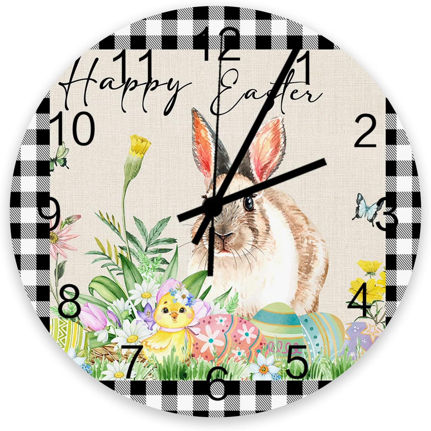 Amazon.com: Easter Analog Clock Small Digital Wall Wood Modern Alarm ...
