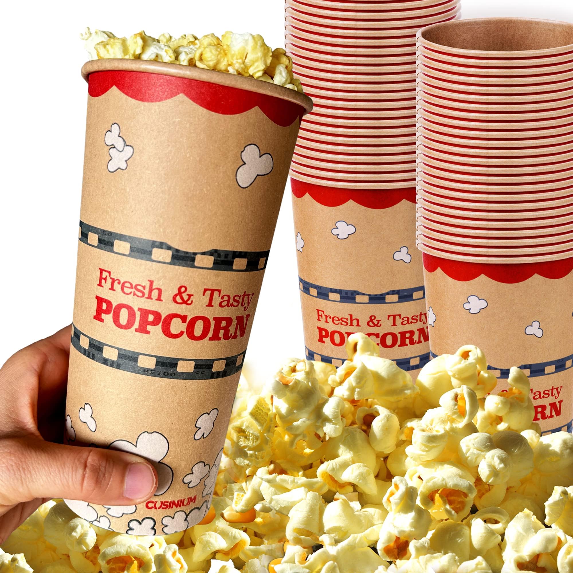 Amazon.com: RAYMEA Popcorn Buckets Disposable 32oz Retro Style Paper ...