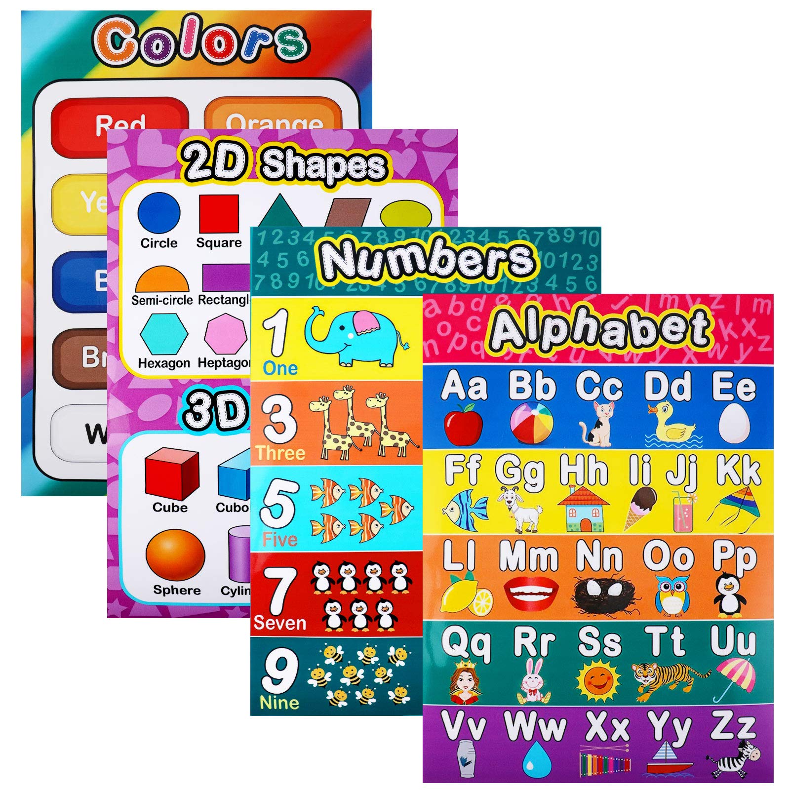 Ootsr 4 Sheets Educational Posters Toddler Learning Poster 4abc ...