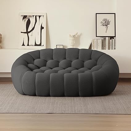Amazon.com: JACH 78.74'' Modern Bubble Curved Couch, Upholstered Love ...