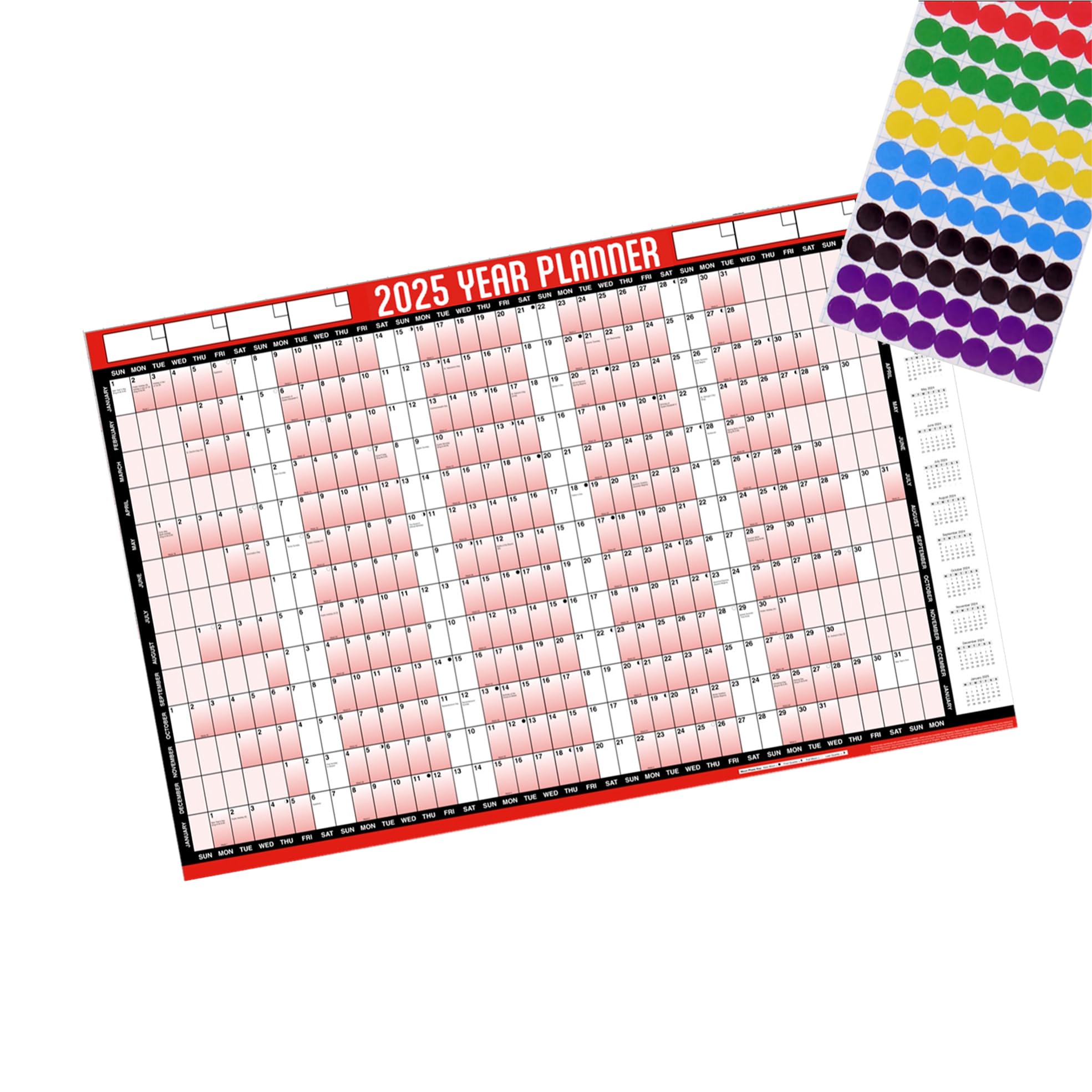 2025 Giant A2 Size Full Year Wall Planner Calendar Home Office Work JAN ...
