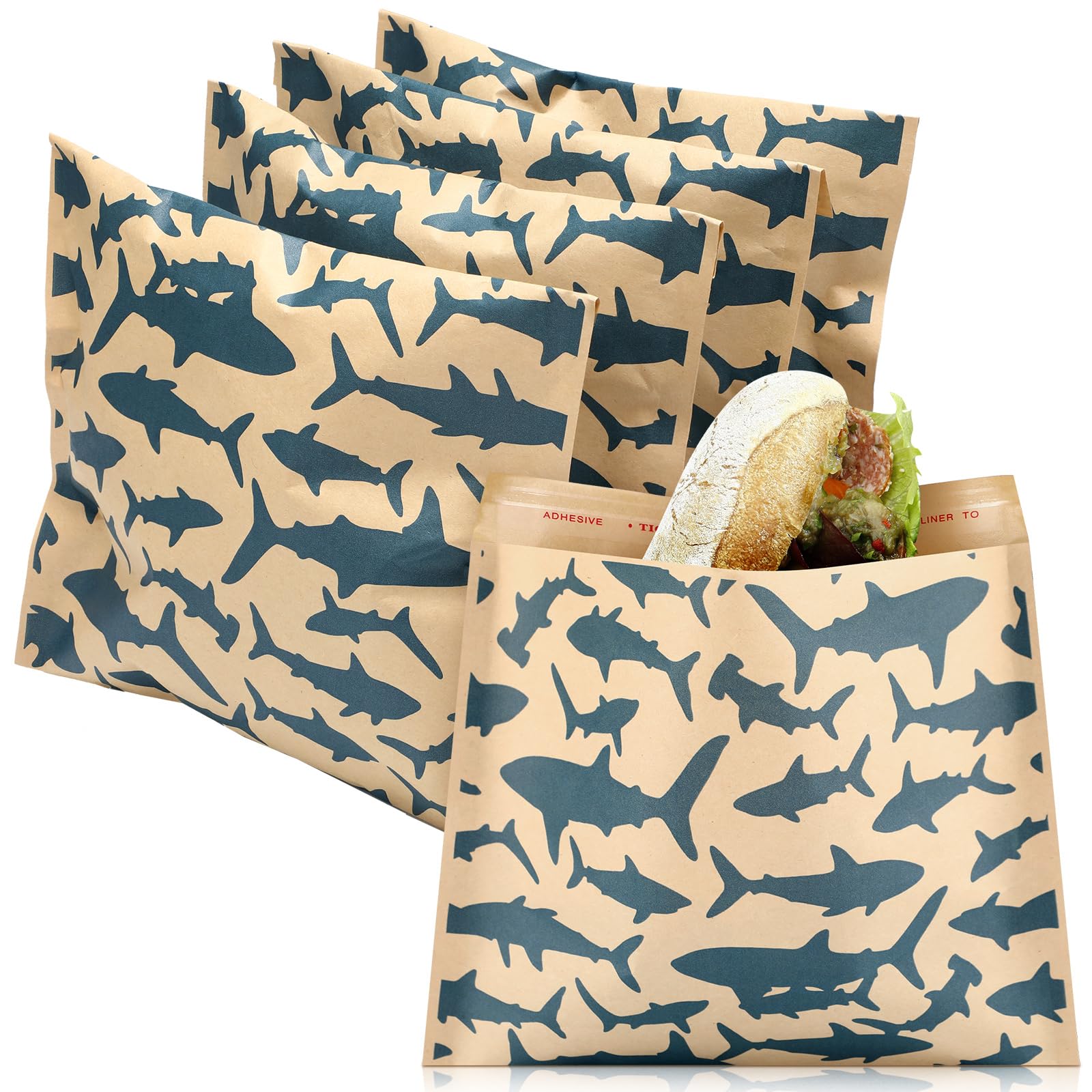Amazon.com: 100 Pcs Sandwich Bags Sealable Paper Lunch Storage Bags ...