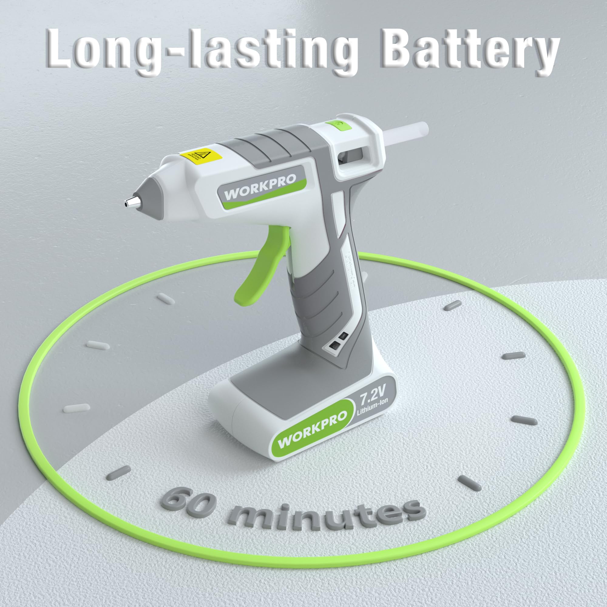Snapklik.com : WORKPRO 72V Cordless Hot Melt Glue Gun, Rechargeable ...