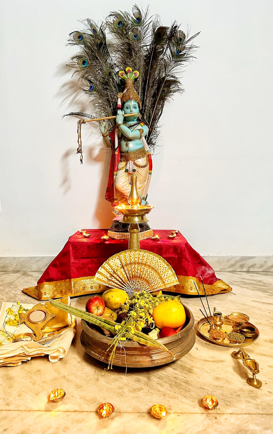 Buy Arte House Cloth Thiru Udayada for Thaalam and Vishu, 21 cm Height ...