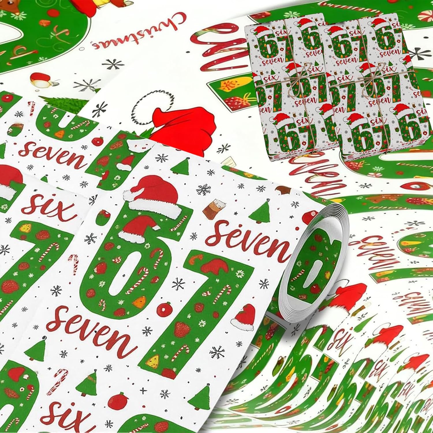 Amazon.com: YAIOUTIY 67 Christmas Wrapping Paper,Funny 67 Wrapping ...