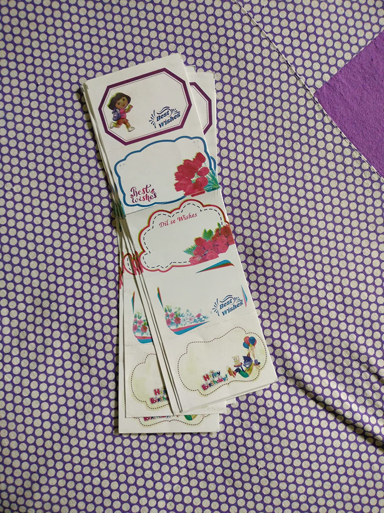 Nimida™ Elegant Best Wishes Stickers Gift Tag Set of 5 Designs x 10 ...