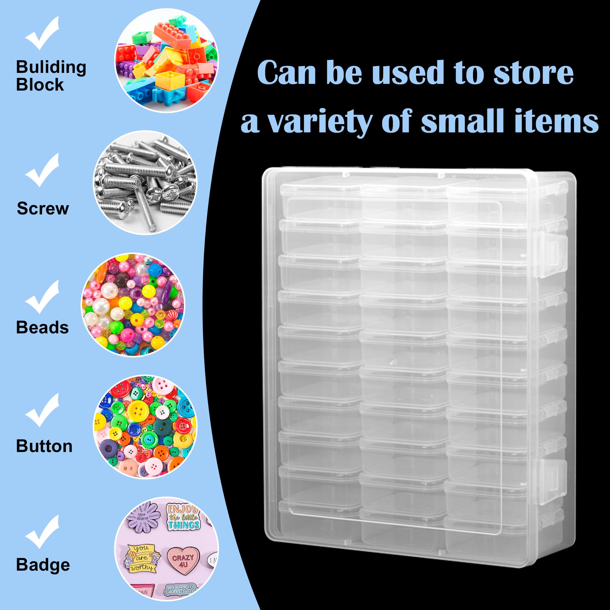Snapklik.com : PACMAXI Enamel Pin Organizer Box, 30Pcs Mini Clear ...