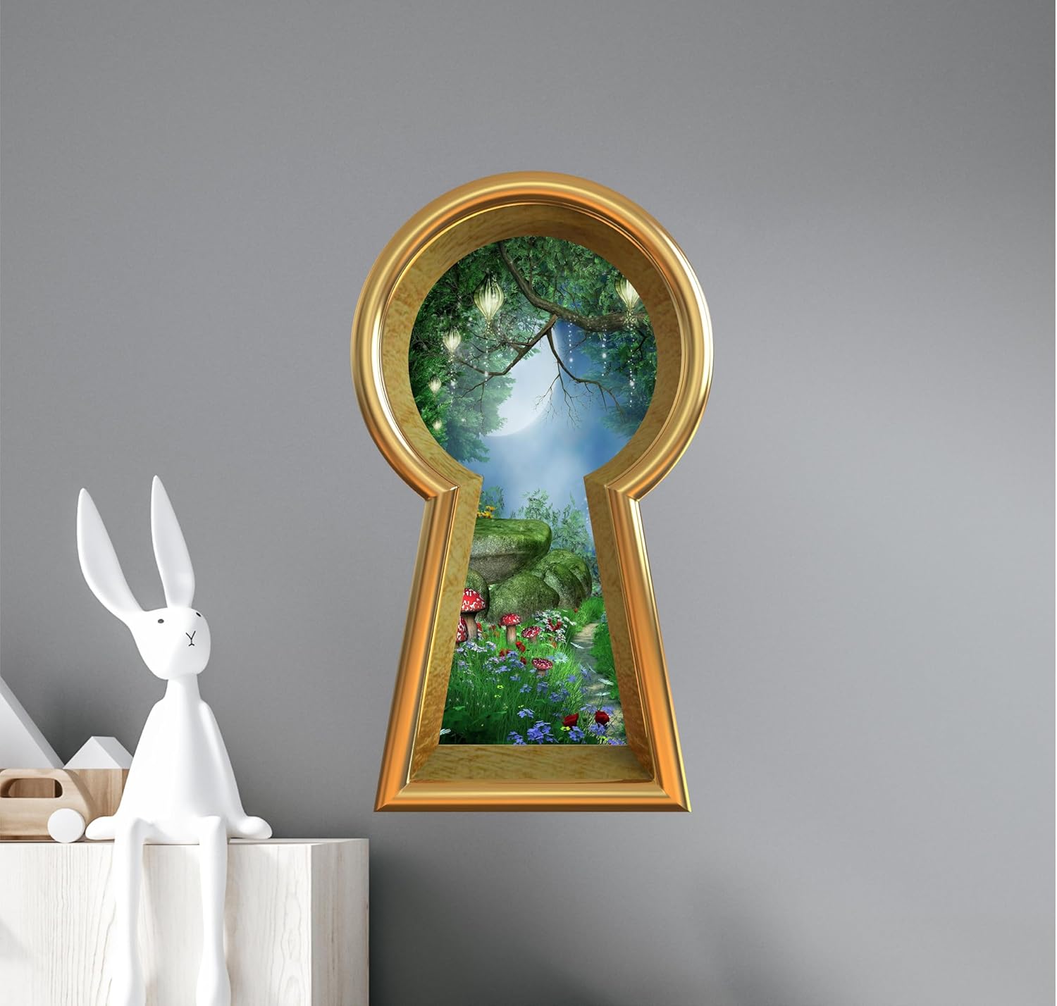 Amazon.com: 16" Gold Keyhole 3D Wall Decal Enchanted Lantern Forest ...