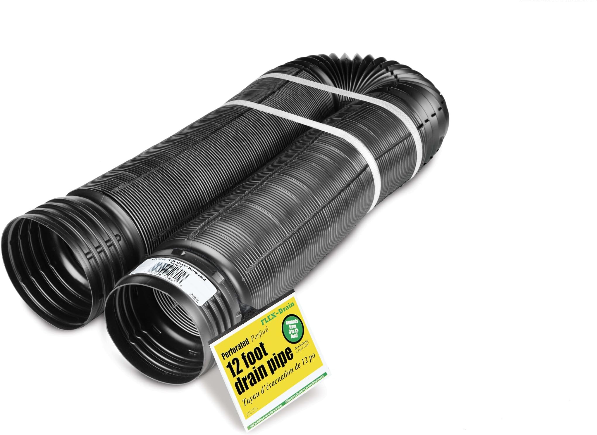 Amazon.com: Flex-Drain 51910 Flexible/Expandable Landscaping Drain Pipe, Perforated, 4-Inch by ...