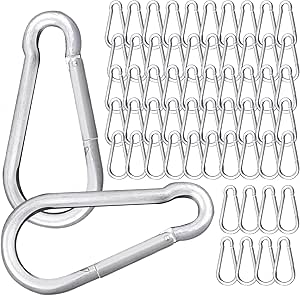 Amazon.com: 60 Pcs Heavy Duty Carabiner Clips, Carbon Steel Carabiner ...