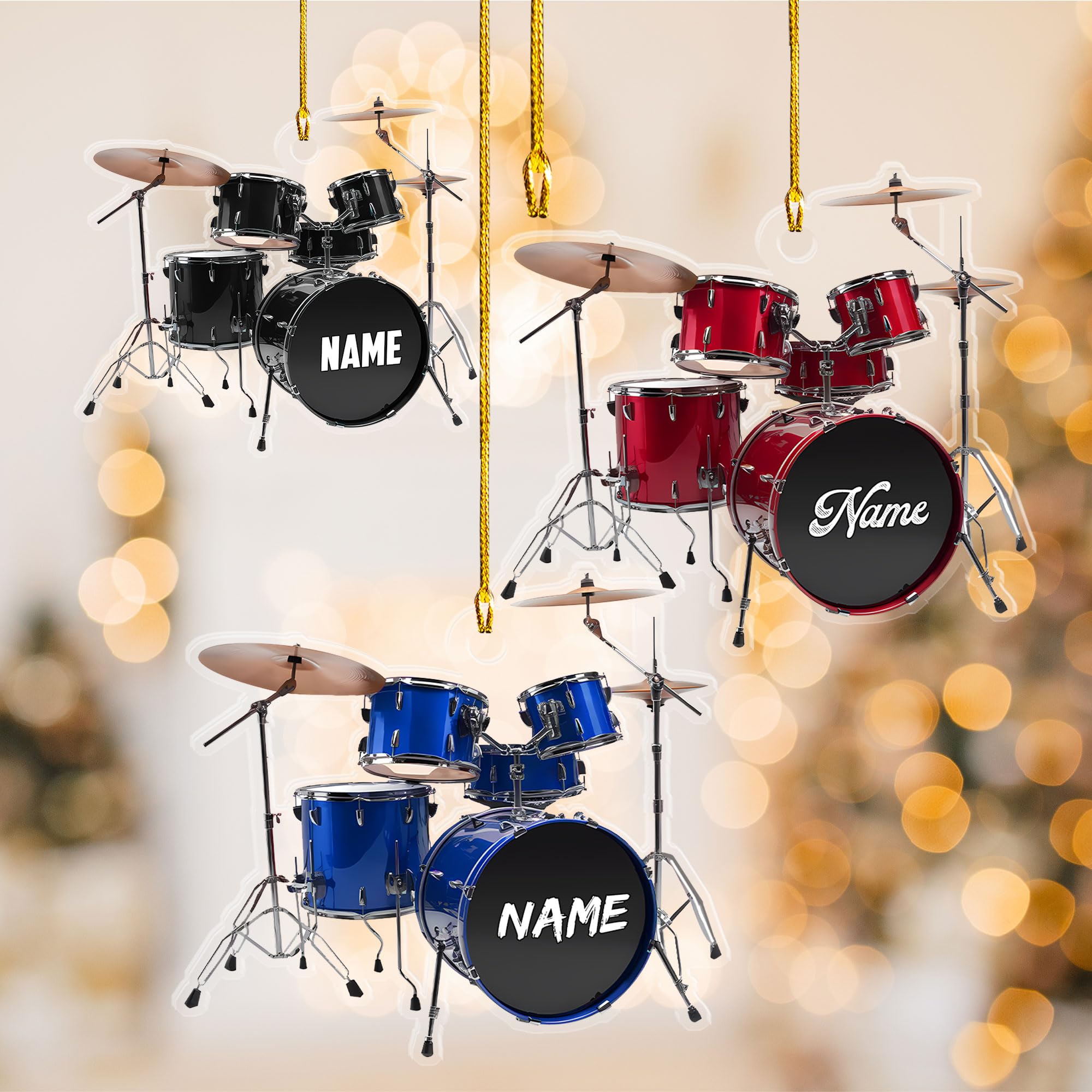 Amazon.com: Personalized Drum Set Ornament 2024, Custom Name Drummer ...