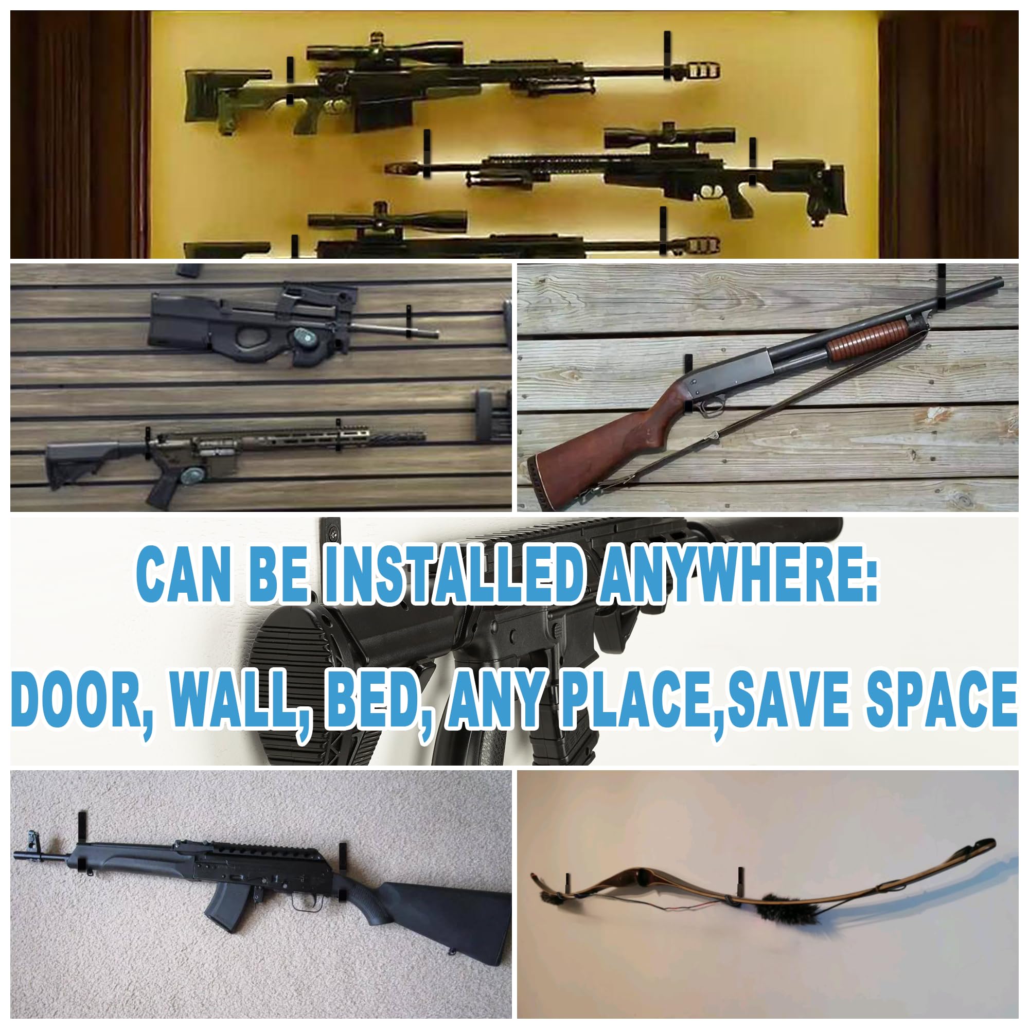 Snapklik.com : Gun Rack Storage Wall Mount Shotgun Rifle Hook ...