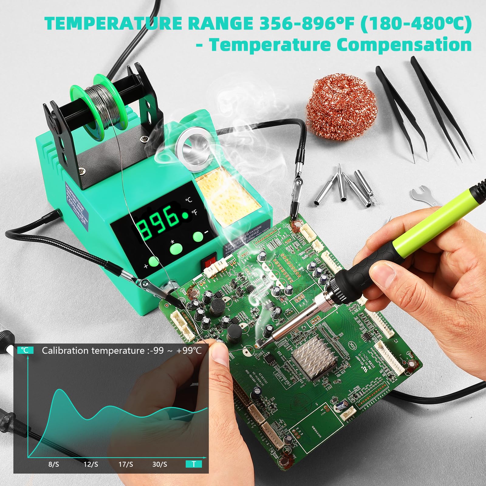 Auto Sleep Soldering Iron 100W Digital Soldering Station Kit With ...
