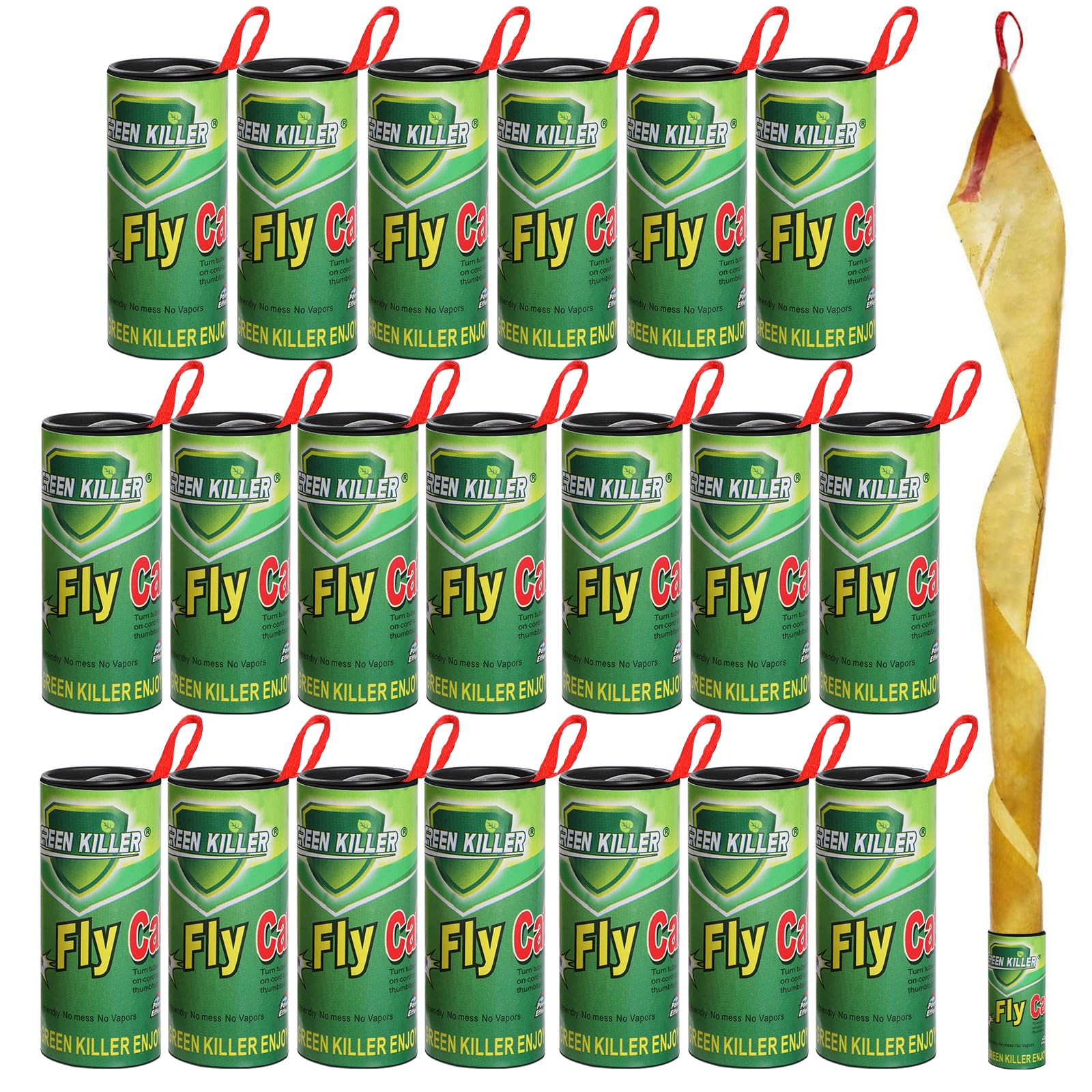 20PCS Fly Paper Strips，GeeRic Fly Ribbon Sticky Traps Hanging Insect ...