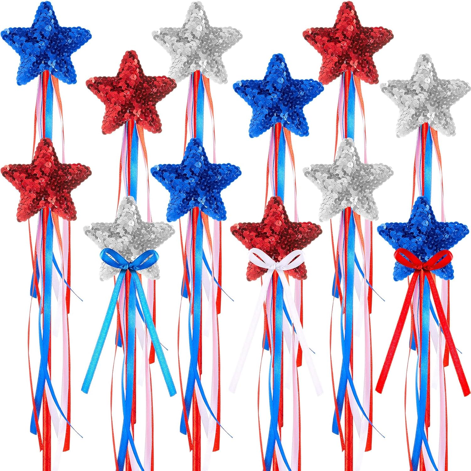 Amazon.com: PullCrease 12 Pcs 4th of July Fairy Wand Independence Day ...