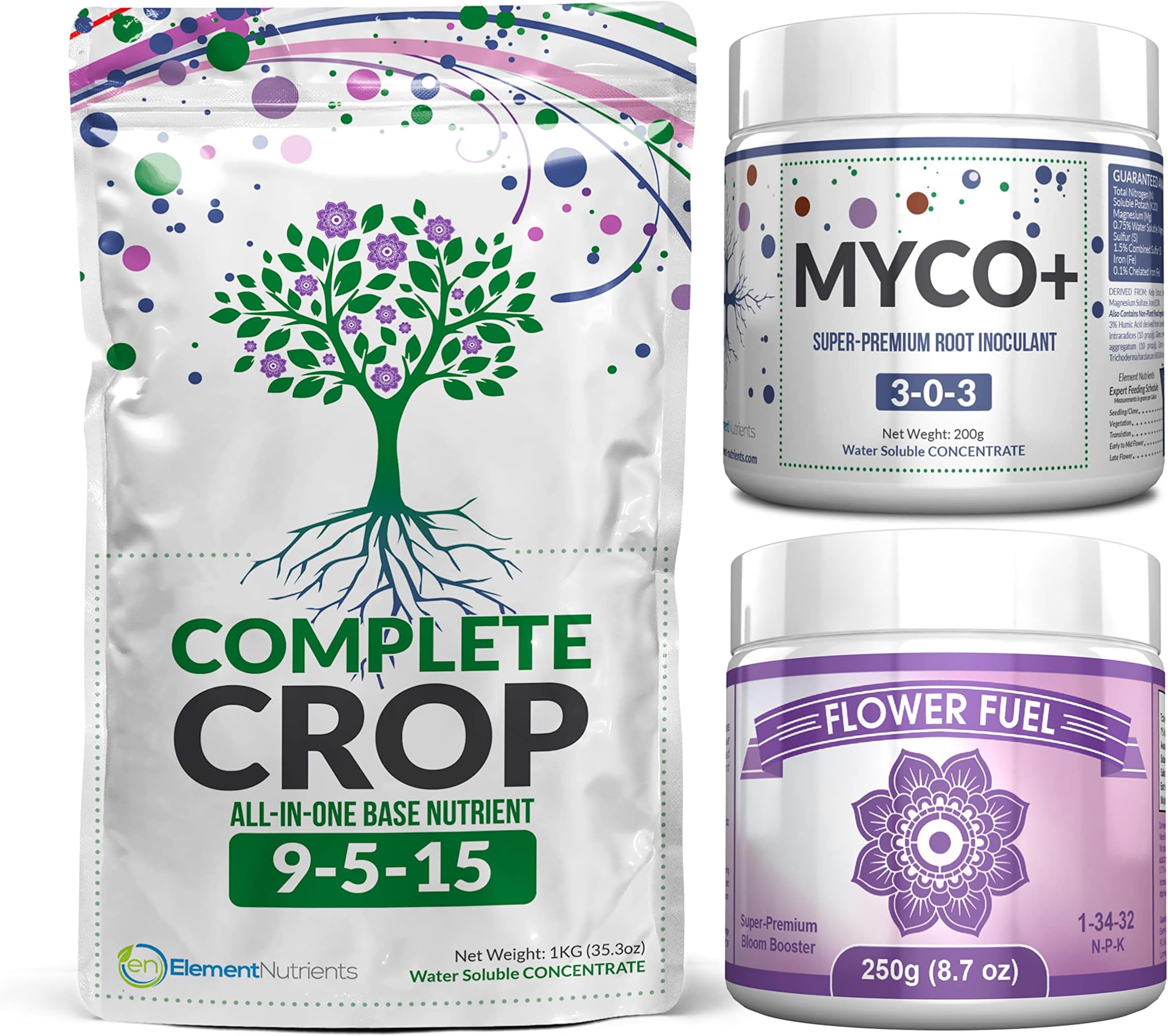 Amazon.com : Complete Crop, Flower Fuel, Myco+ Bundle- Element ...