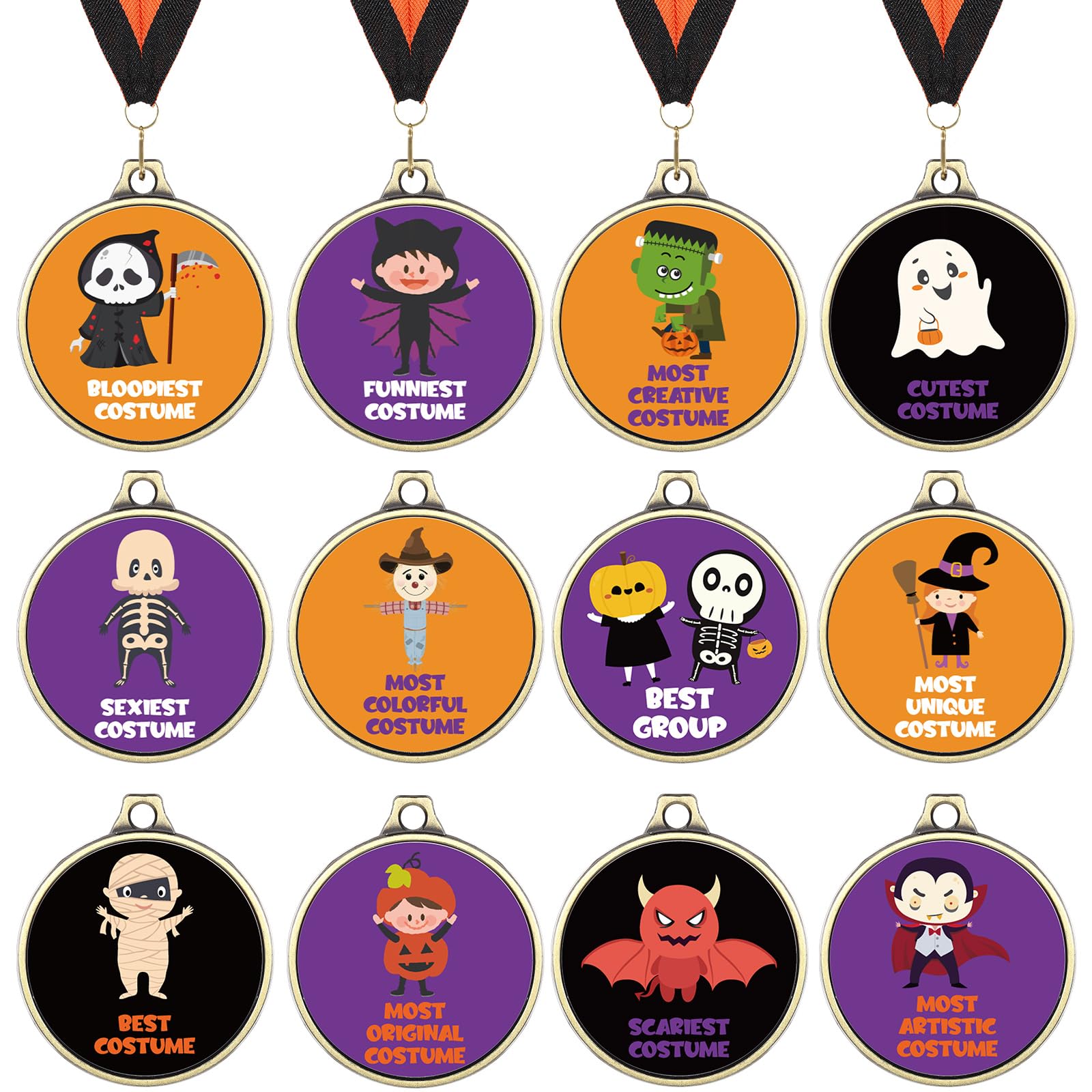 Amazon.com : Sasylvia 12 Pcs Halloween Costume Contest Award Medals ...