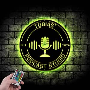 Amazon.com: Personalized Recording Room Podcast Studio Metal Sign Music ...