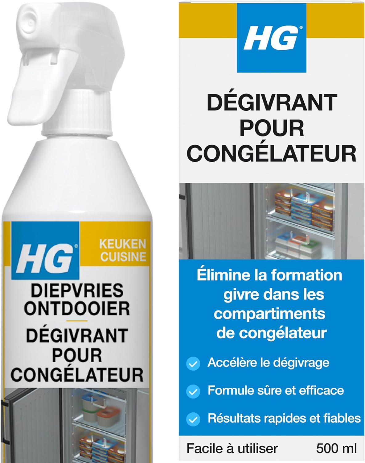HG Spray Dégivrant 500ml pour Réfrigérateur et Congélateur